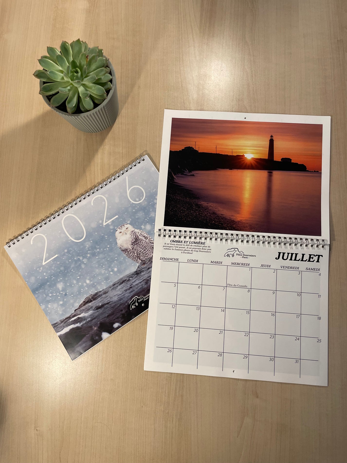 Calendrier 2026 - standard – Félix Desrosiers photo